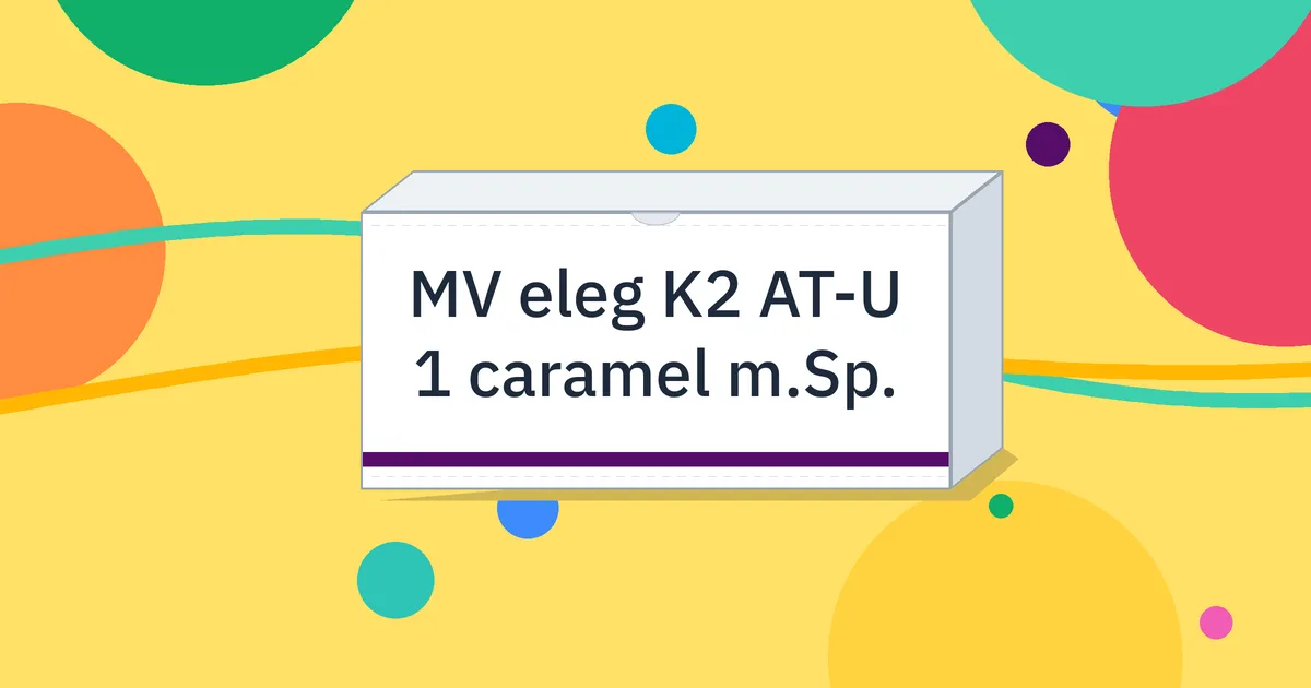 Symbolbild: Packung mit der Aufschrift MV eleg K2 AT-U 1 caramel m.Sp. (PZN 00530206) – Verfügbarkeit und Bezug in Apotheken in Frankfurt am Main