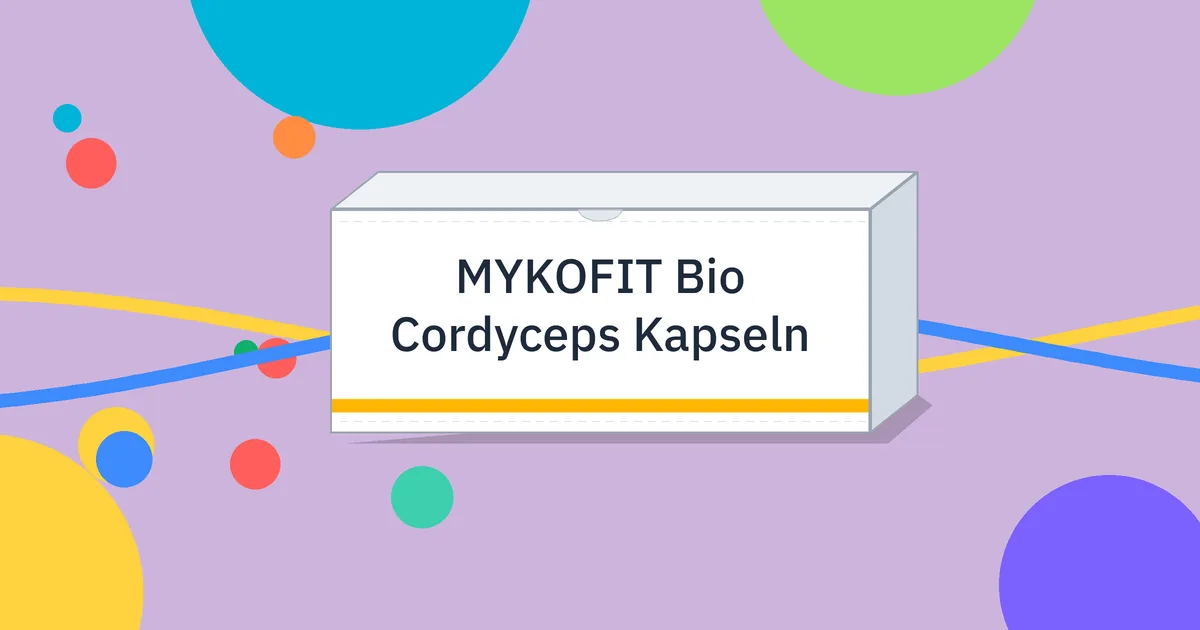 Symbolbild: Packung mit der Aufschrift MYKOFIT Bio Cordyceps Kapseln (PZN 13625167) – Verfügbarkeit und Bezug in Apotheken in Frankfurt am Main