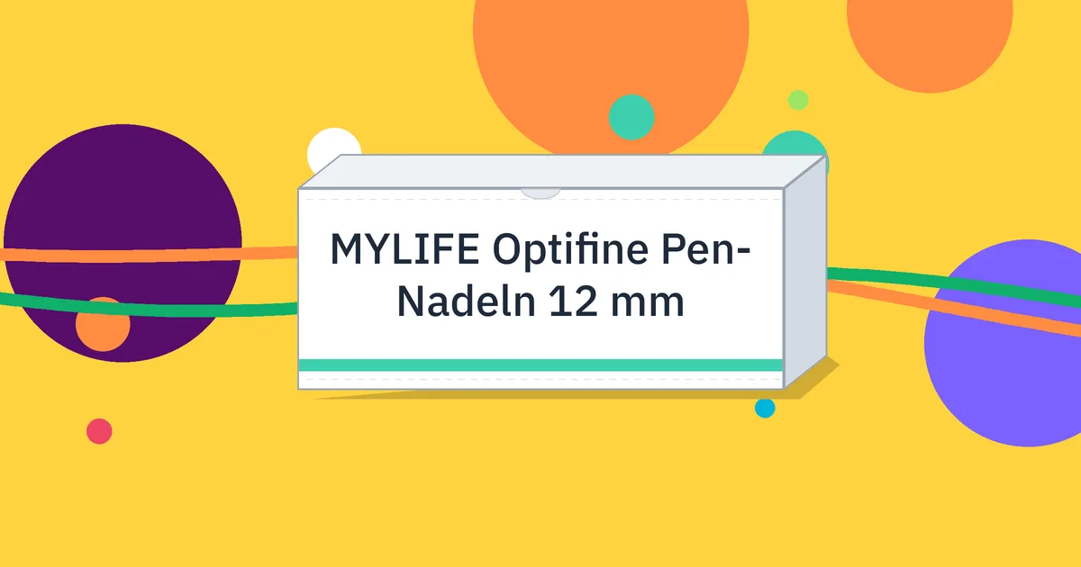 Symbolbild: Packung mit der Aufschrift MYLIFE Optifine Pen-Nadeln 12 mm (PZN 05524222) – Verfügbarkeit und Bezug in Apotheken in Frankfurt am Main