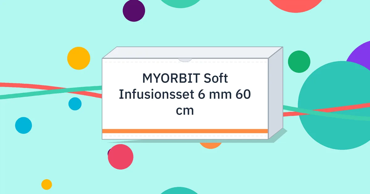 Symbolbild: Packung mit der Aufschrift MYORBIT Soft Infusionsset 6 mm 60 cm (PZN 20294989) – Verfügbarkeit und Bezug in Apotheken in Frankfurt am Main