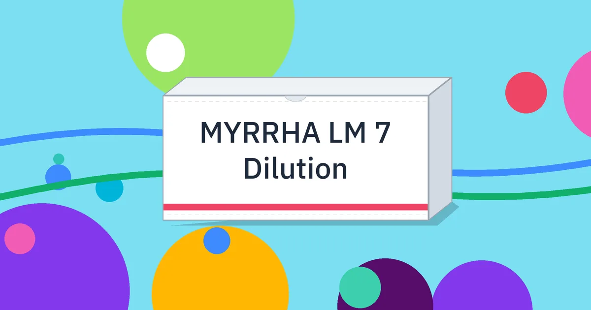 Symbolbild: Packung mit der Aufschrift MYRRHA LM 7 Dilution (PZN 12957536) – Verfügbarkeit und Bezug in Apotheken in Frankfurt am Main