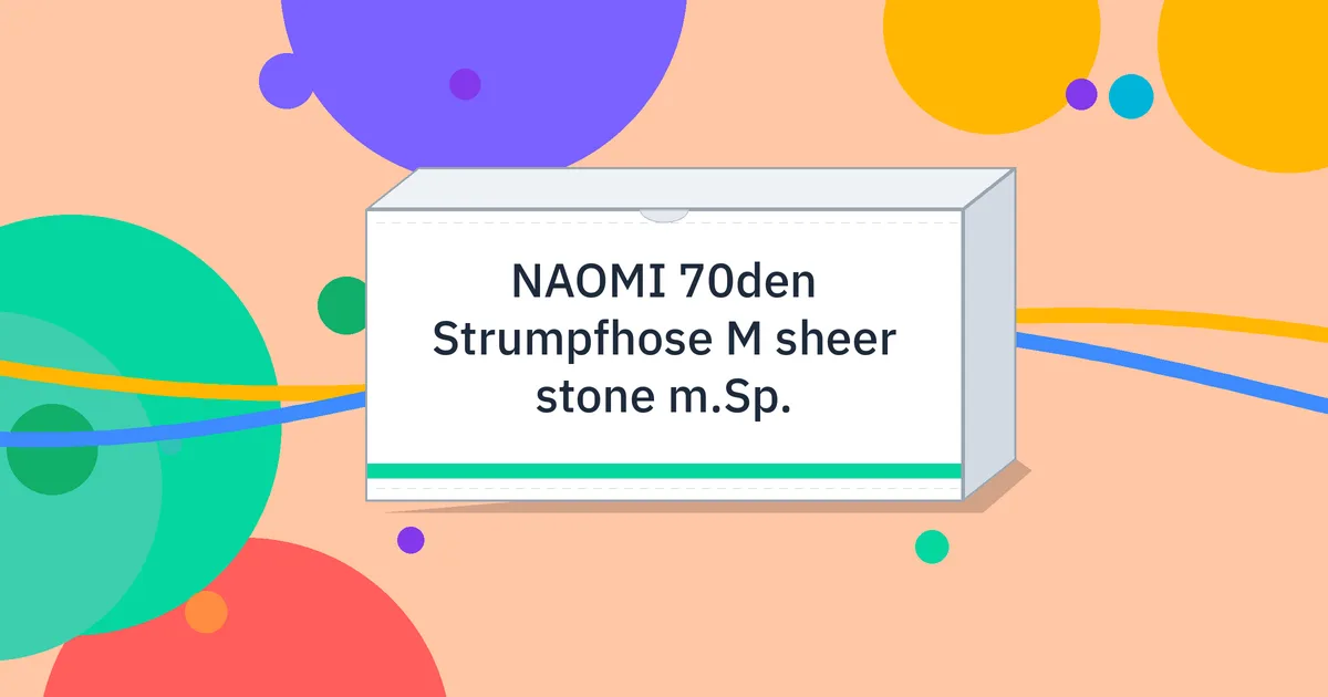 Symbolbild: Packung mit der Aufschrift NAOMI 70den Strumpfhose M sheer stone m.Sp. (PZN 16179917) – Verfügbarkeit und Bezug in Apotheken in Frankfurt am Main