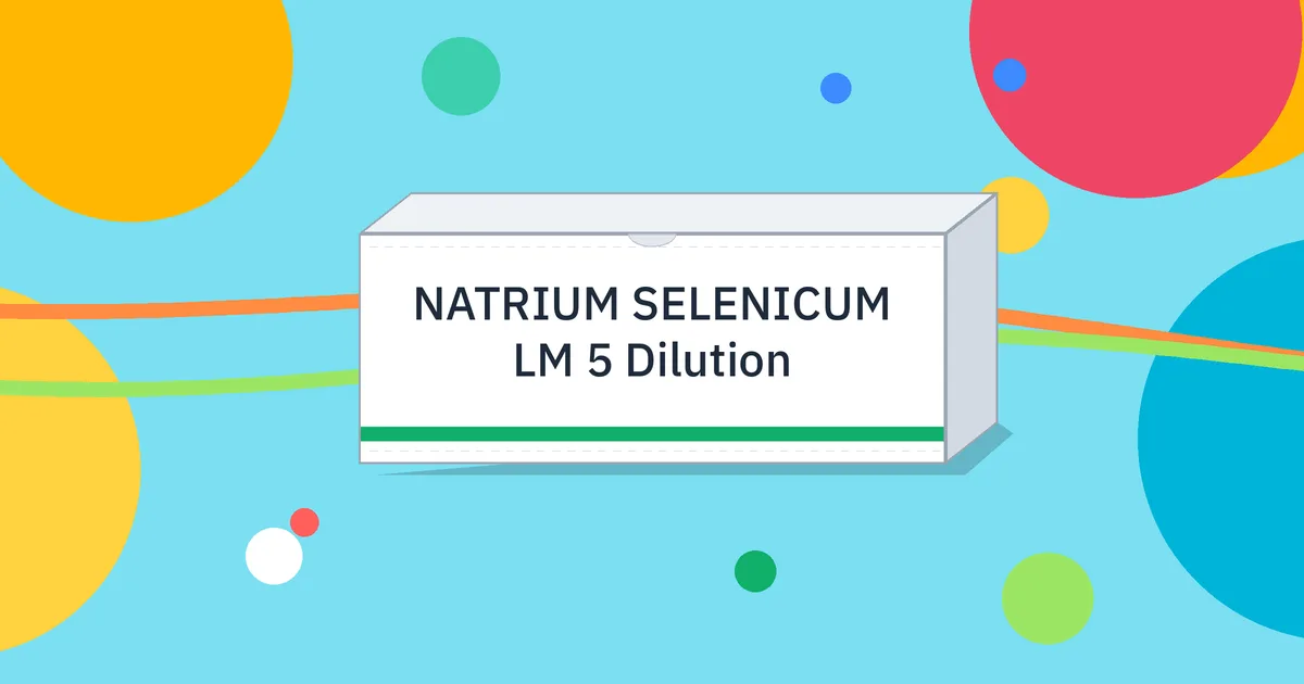 Symbolbild: Packung mit der Aufschrift NATRIUM SELENICUM LM 5 Dilution (PZN 13616671) – Verfügbarkeit und Bezug in Apotheken in Frankfurt am Main