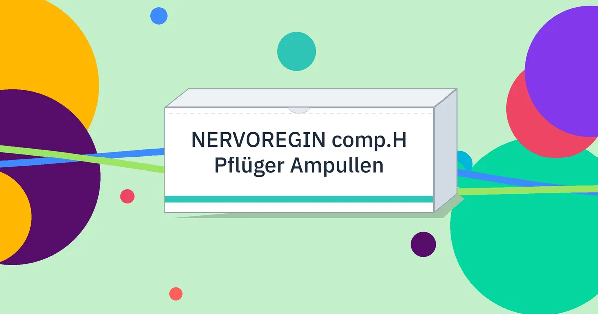 Symbolbild: Packung mit der Aufschrift NERVOREGIN comp.H Pflüger Ampullen (PZN 03678665) – Verfügbarkeit und Bezug in Apotheken in Frankfurt am Main