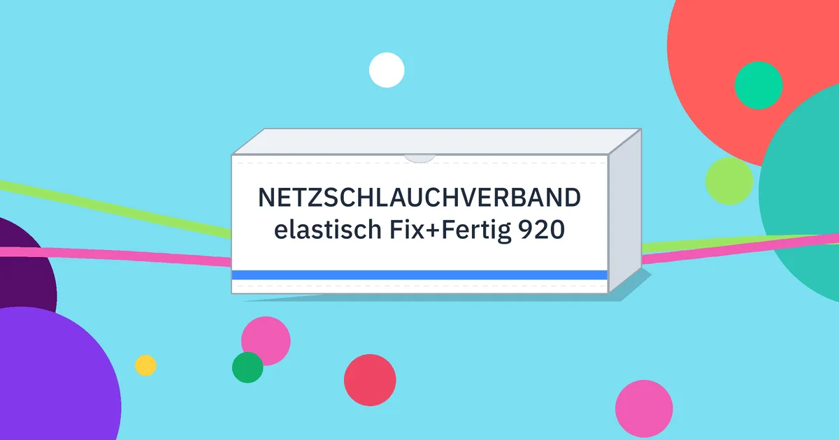Symbolbild: Packung mit der Aufschrift NETZSCHLAUCHVERBAND elastisch Fix+Fertig 920 (PZN 02092526) – Verfügbarkeit und Bezug in Apotheken in Frankfurt am Main