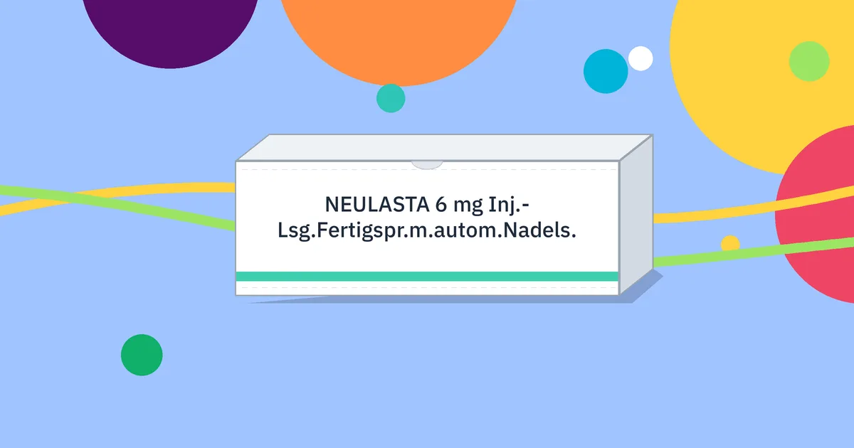 Symbolbild: Packung mit der Aufschrift NEULASTA 6 mg Inj.-Lsg.Fertigspr.m.autom.Nadels. (PZN 10356063) – Verfügbarkeit und Bezug in Apotheken in Frankfurt am Main