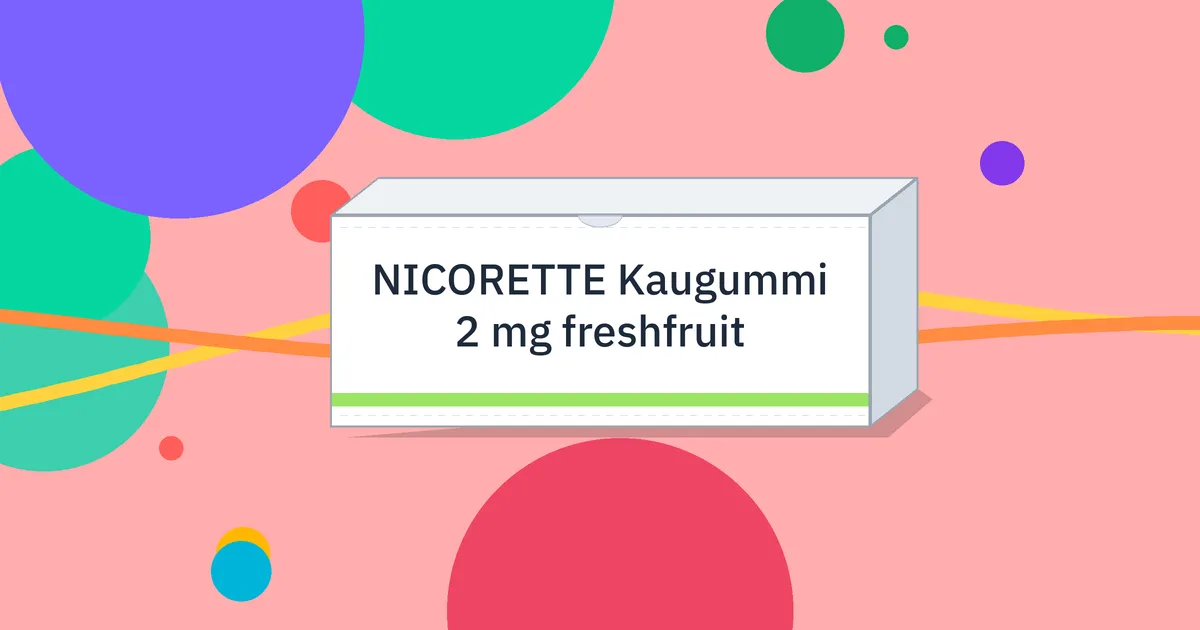 Symbolbild: Packung mit der Aufschrift NICORETTE Kaugummi 2 mg freshfruit (PZN 17276918) – Verfügbarkeit und Bezug in Apotheken in Frankfurt am Main