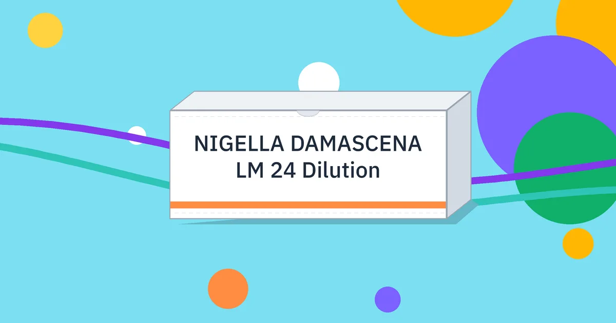 Symbolbild: Packung mit der Aufschrift NIGELLA DAMASCENA LM 24 Dilution (PZN 13618345) – Verfügbarkeit und Bezug in Apotheken in Frankfurt am Main