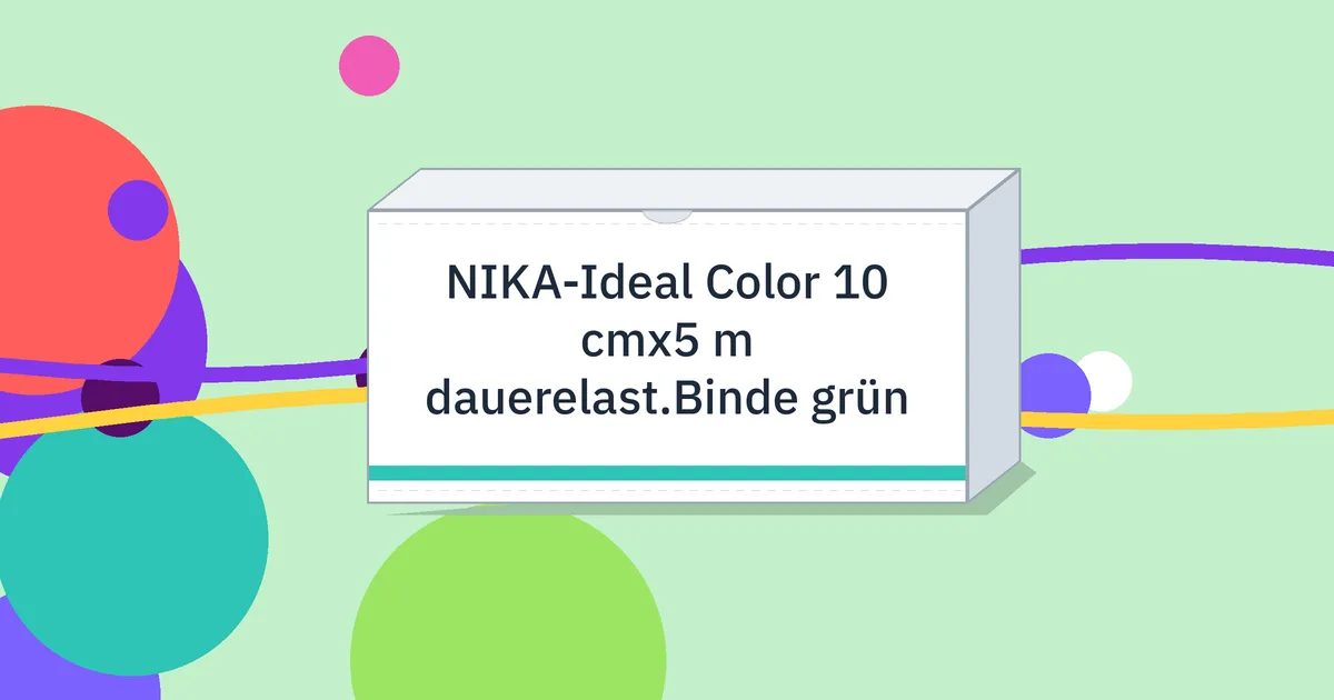 Symbolbild: Packung mit der Aufschrift NIKA-Ideal Color 10 cmx5 m dauerelast.Binde grün (PZN 14236002) – Verfügbarkeit und Bezug in Apotheken in Frankfurt am Main