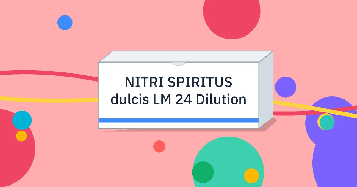 Symbolbild: Packung mit der Aufschrift NITRI SPIRITUS dulcis LM 24 Dilution (PZN 13619729) – Verfügbarkeit und Bezug in Apotheken in Frankfurt am Main