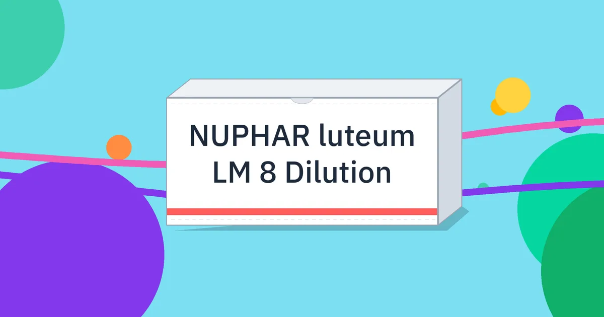 Symbolbild: Packung mit der Aufschrift NUPHAR luteum LM 8 Dilution (PZN 13620454) – Verfügbarkeit und Bezug in Apotheken in Frankfurt am Main
