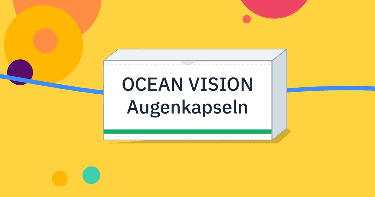 Symbolbild: Packung mit der Aufschrift OCEAN VISION Augenkapseln (PZN 14287755) – Verfügbarkeit und Bezug in Apotheken in Frankfurt am Main