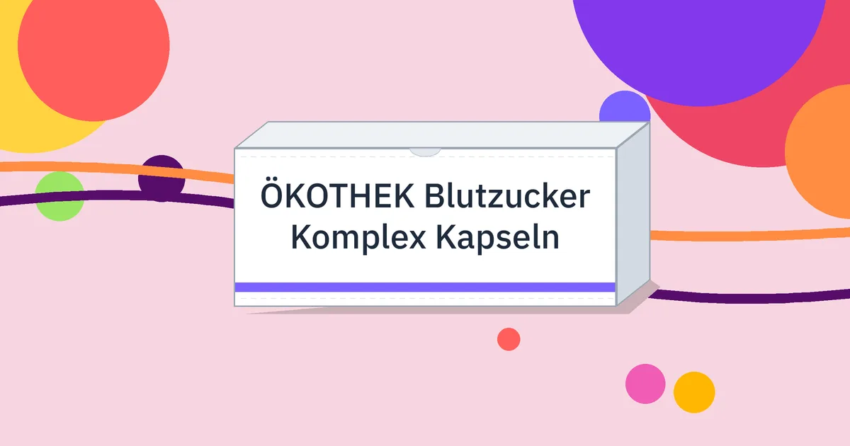Symbolbild: Packung mit der Aufschrift ÖKOTHEK Blutzucker Komplex Kapseln (PZN 19404154) – Verfügbarkeit und Bezug in Apotheken in Frankfurt am Main