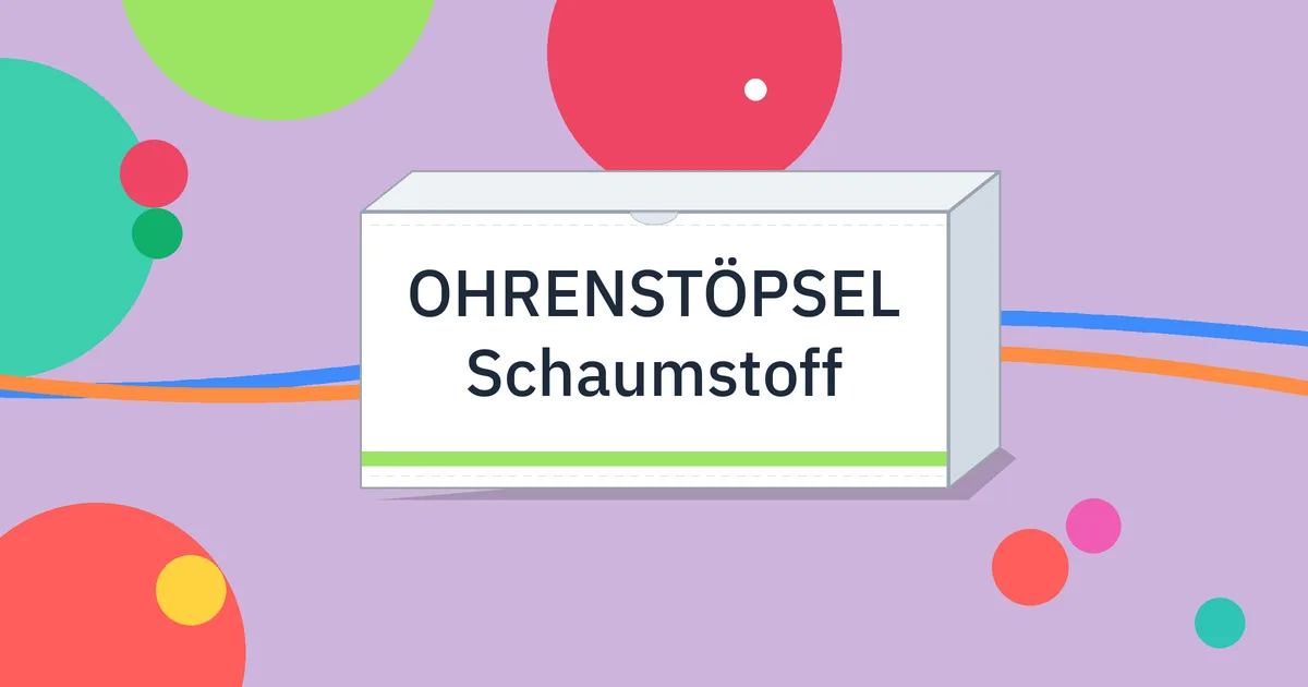 Symbolbild: Packung mit der Aufschrift OHRENSTÖPSEL Schaumstoff (PZN 16501313) – Verfügbarkeit und Bezug in Apotheken in Frankfurt am Main