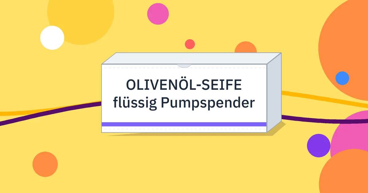 Symbolbild: Packung mit der Aufschrift OLIVENÖL-SEIFE flüssig Pumpspender (PZN 15881408) – Verfügbarkeit und Bezug in Apotheken in Frankfurt am Main