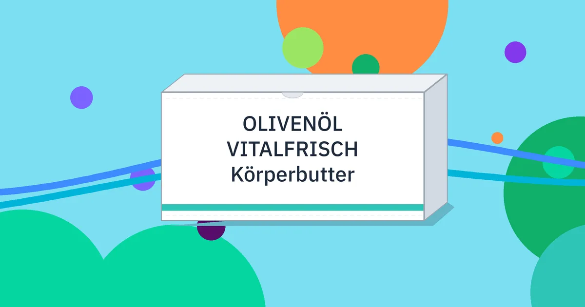 Symbolbild: Packung mit der Aufschrift OLIVENÖL VITALFRISCH Körperbutter (PZN 04524533) – Verfügbarkeit und Bezug in Apotheken in Frankfurt am Main
