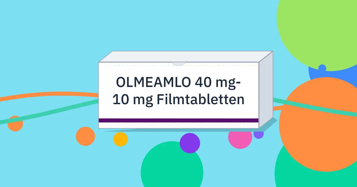 Symbolbild: Packung mit der Aufschrift OLMEAMLO 40 mg-10 mg Filmtabletten (PZN 13724455) – Verfügbarkeit und Bezug in Apotheken in Frankfurt am Main