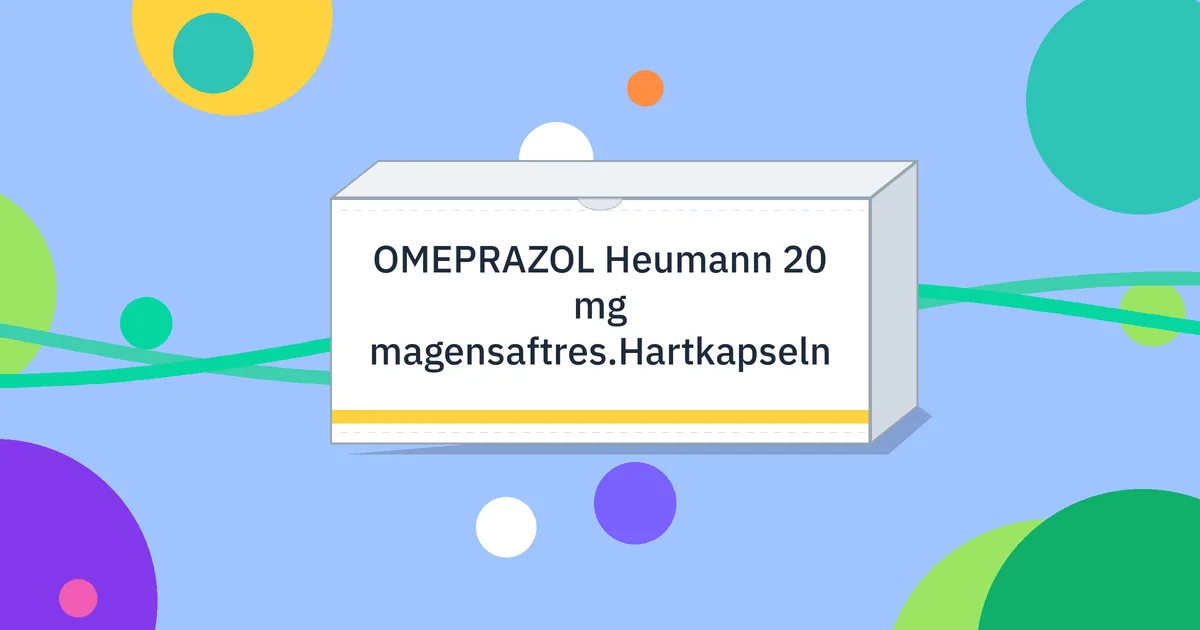 Symbolbild: Packung mit der Aufschrift OMEPRAZOL Heumann 20 mg magensaftres.Hartkapseln (PZN 01746931) – Verfügbarkeit und Bezug in Apotheken in Frankfurt am Main