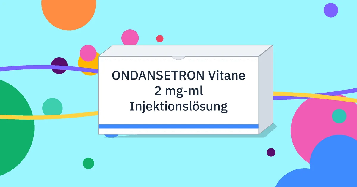 Symbolbild: Packung mit der Aufschrift ONDANSETRON Vitane 2 mg-ml Injektionslösung (PZN 14242385) – Verfügbarkeit und Bezug in Apotheken in Frankfurt am Main