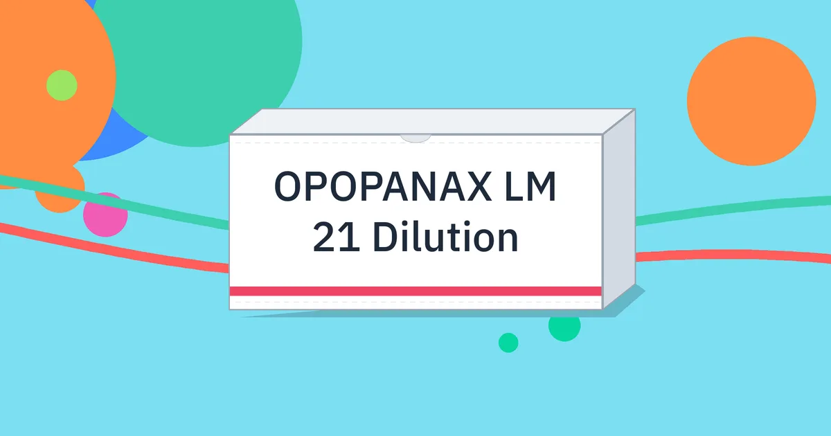Symbolbild: Packung mit der Aufschrift OPOPANAX LM 21 Dilution (PZN 13627189) – Verfügbarkeit und Bezug in Apotheken in Frankfurt am Main