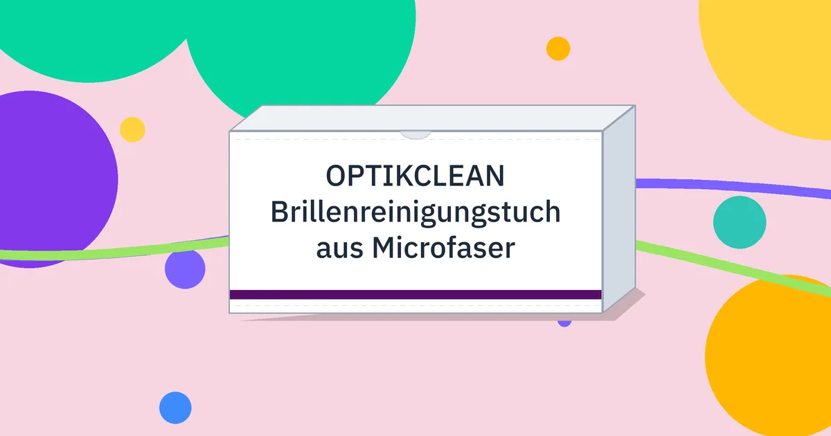Symbolbild: Packung mit der Aufschrift OPTIKCLEAN Brillenreinigungstuch aus Microfaser (PZN 00066453) – Verfügbarkeit und Bezug in Apotheken in Frankfurt am Main