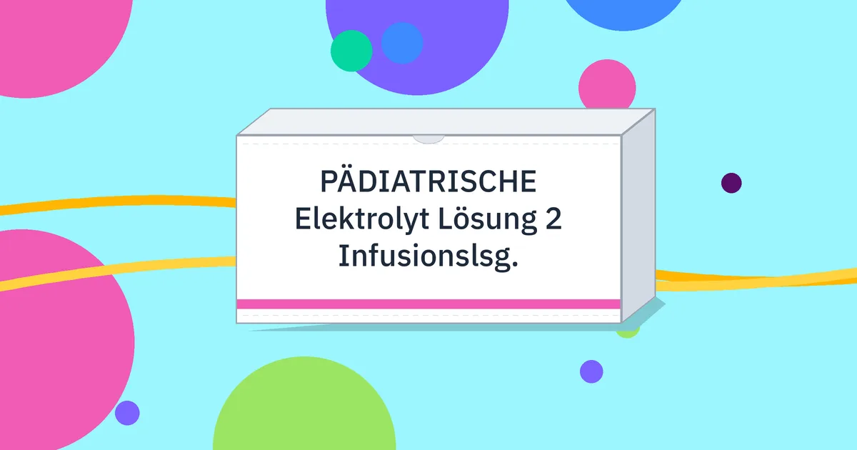 Symbolbild: Packung mit der Aufschrift PÄDIATRISCHE Elektrolyt Lösung 2 Infusionslsg. (PZN 04976873) – Verfügbarkeit und Bezug in Apotheken in Frankfurt am Main