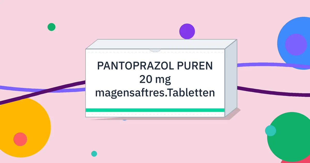 Symbolbild: Packung mit der Aufschrift PANTOPRAZOL PUREN 20 mg magensaftres.Tabletten (PZN 11357142) – Verfügbarkeit und Bezug in Apotheken in Frankfurt am Main
