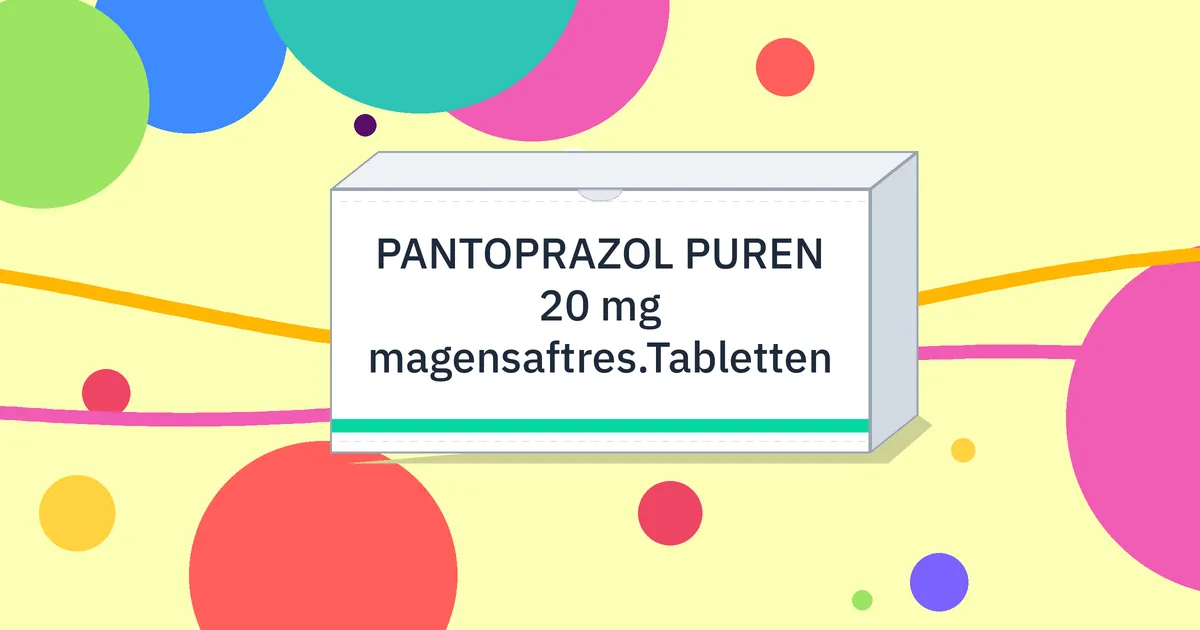 Symbolbild: Packung mit der Aufschrift PANTOPRAZOL PUREN 20 mg magensaftres.Tabletten (PZN 11357076) – Verfügbarkeit und Bezug in Apotheken in Frankfurt am Main