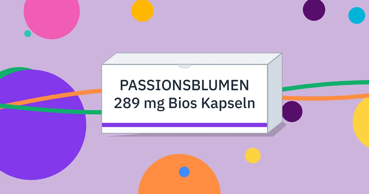 Symbolbild: Packung mit der Aufschrift PASSIONSBLUMEN 289 mg Bios Kapseln (PZN 09748496) – Verfügbarkeit und Bezug in Apotheken in Frankfurt am Main