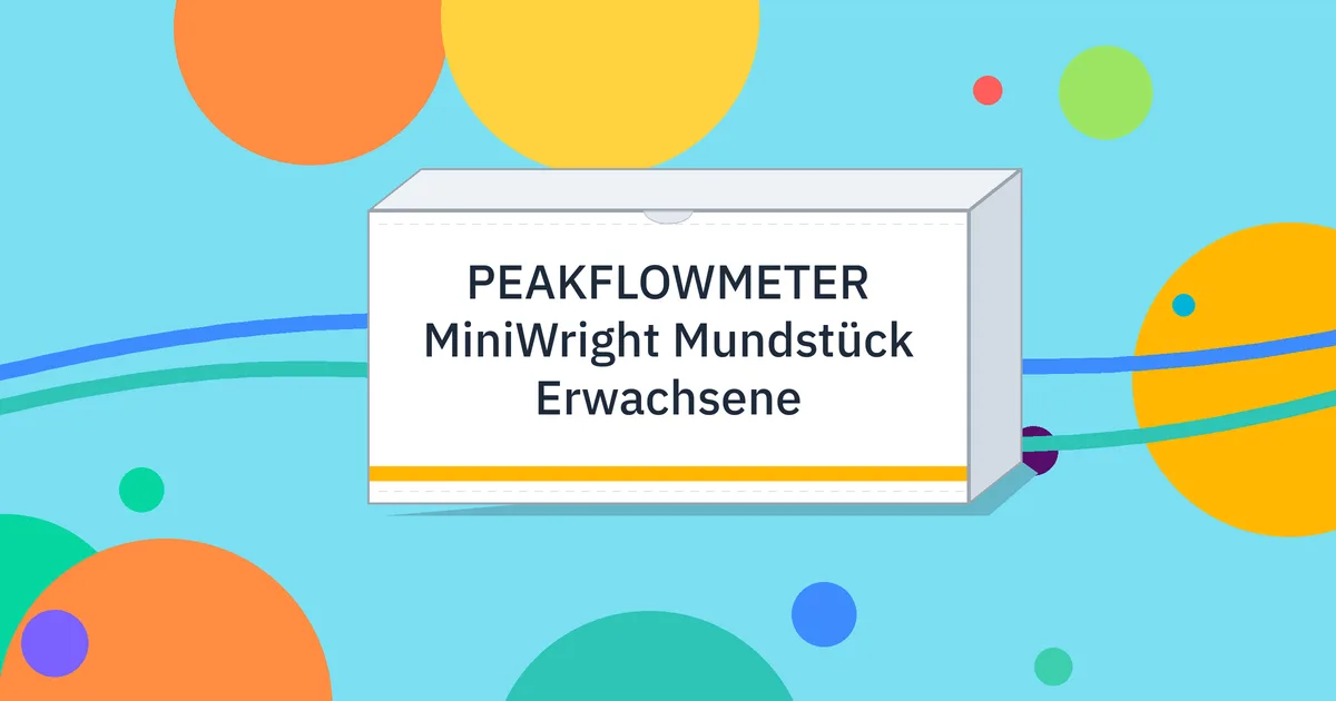 Symbolbild: Packung mit der Aufschrift PEAKFLOWMETER MiniWright Mundstück Erwachsene (PZN 15568781) – Verfügbarkeit und Bezug in Apotheken in Frankfurt am Main