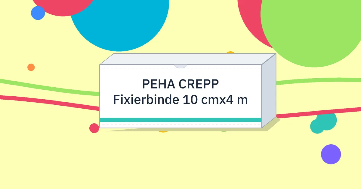 Symbolbild: Packung mit der Aufschrift PEHA CREPP Fixierbinde 10 cmx4 m (PZN 03664574) – Verfügbarkeit und Bezug in Apotheken in Frankfurt am Main