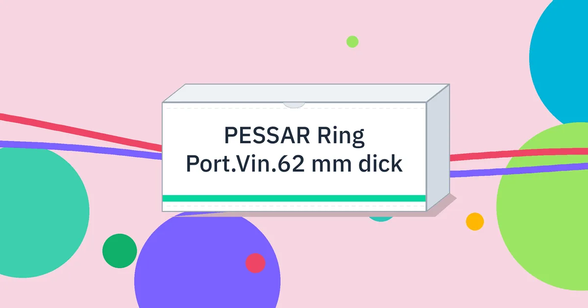 Symbolbild: Packung mit der Aufschrift PESSAR Ring Port.Vin.62 mm dick (PZN 01967419) – Verfügbarkeit und Bezug in Apotheken in Frankfurt am Main