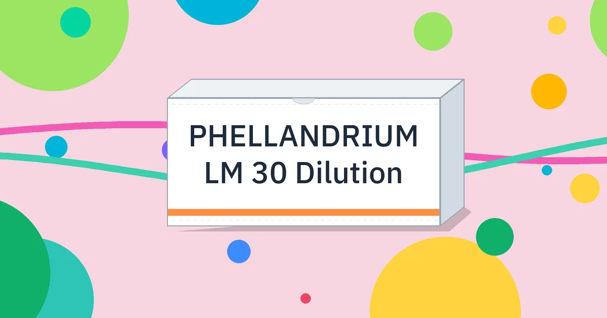 Symbolbild: Packung mit der Aufschrift PHELLANDRIUM LM 30 Dilution (PZN 13637638) – Verfügbarkeit und Bezug in Apotheken in Frankfurt am Main