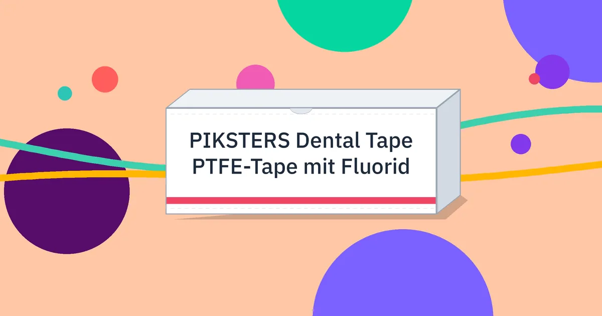 Symbolbild: Packung mit der Aufschrift PIKSTERS Dental Tape PTFE-Tape mit Fluorid (PZN 17615036) – Verfügbarkeit und Bezug in Apotheken in Frankfurt am Main