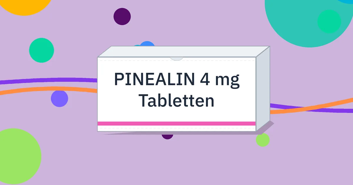 Symbolbild: Packung mit der Aufschrift PINEALIN 4 mg Tabletten (PZN 19168280) – Verfügbarkeit und Bezug in Apotheken in Frankfurt am Main