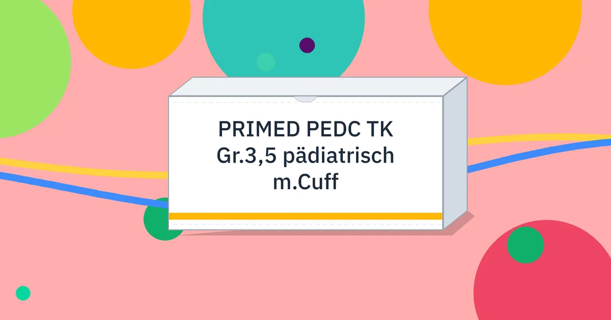 Symbolbild: Packung mit der Aufschrift PRIMED PEDC TK Gr.3,5 pädiatrisch m.Cuff (PZN 19415034) – Verfügbarkeit und Bezug in Apotheken in Frankfurt am Main