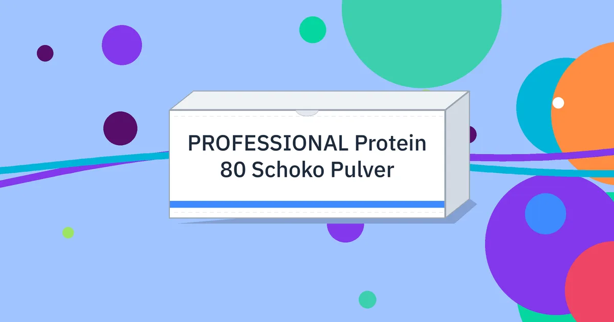 Symbolbild: Packung mit der Aufschrift PROFESSIONAL Protein 80 Schoko Pulver (PZN 07304944) – Verfügbarkeit und Bezug in Apotheken in Frankfurt am Main