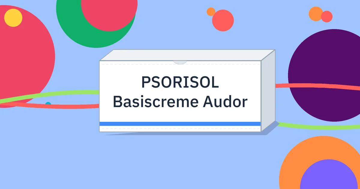 Symbolbild: Packung mit der Aufschrift PSORISOL Basiscreme Audor (PZN 04792831) – Verfügbarkeit und Bezug in Apotheken in Frankfurt am Main