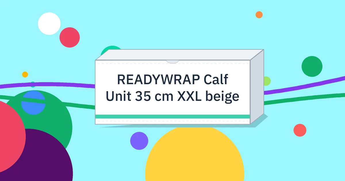 Symbolbild: Packung mit der Aufschrift READYWRAP Calf Unit 35 cm XXL beige (PZN 16567513) – Verfügbarkeit und Bezug in Apotheken in Frankfurt am Main