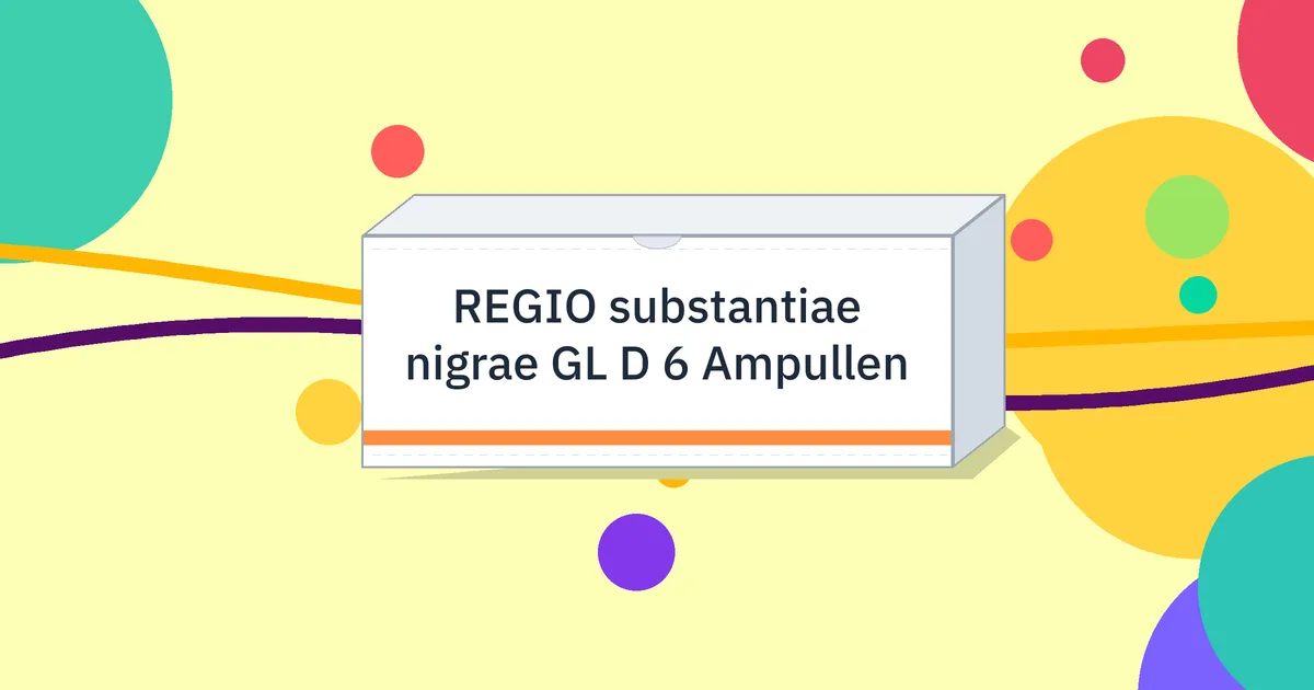 Symbolbild: Packung mit der Aufschrift REGIO substantiae nigrae GL D 6 Ampullen (PZN 02956240) – Verfügbarkeit und Bezug in Apotheken in Frankfurt am Main