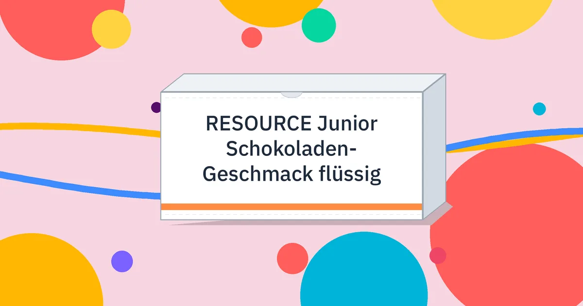 Symbolbild: Packung mit der Aufschrift RESOURCE Junior Schokoladen-Geschmack flüssig (PZN 20323142) – Verfügbarkeit und Bezug in Apotheken in Frankfurt am Main