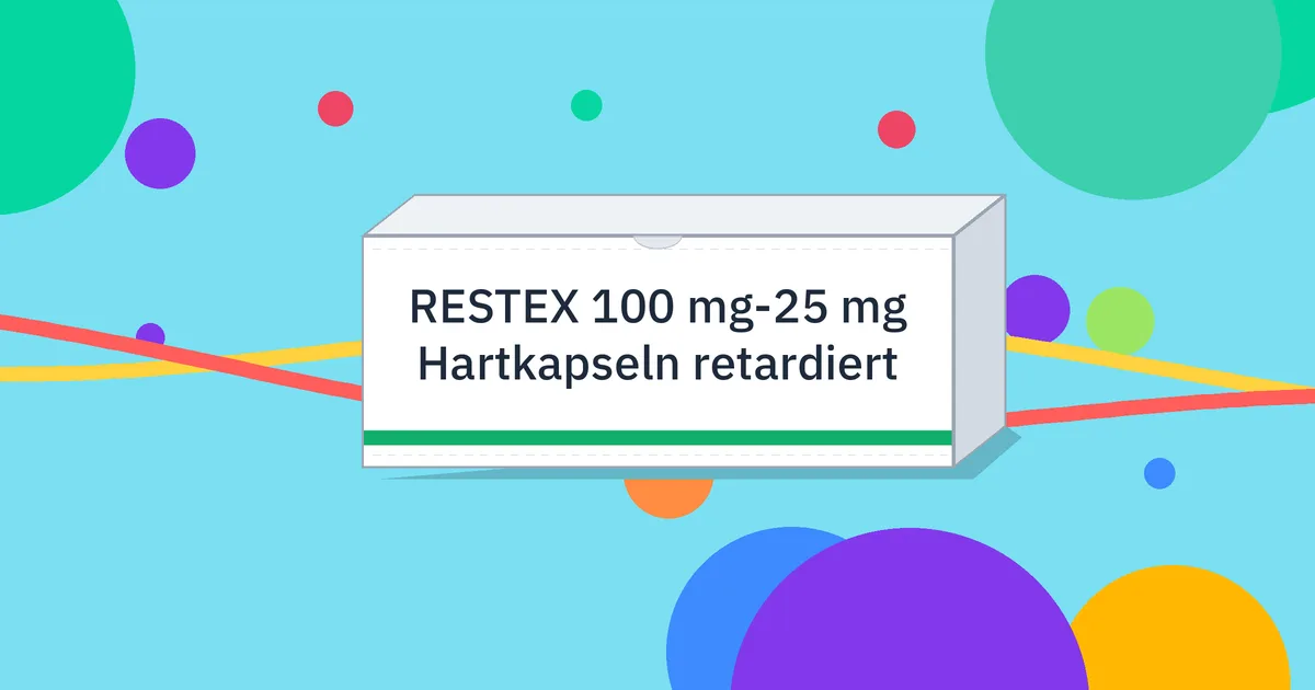 Symbolbild: Packung mit der Aufschrift RESTEX 100 mg-25 mg Hartkapseln retardiert (PZN 05515542) – Verfügbarkeit und Bezug in Apotheken in Frankfurt am Main