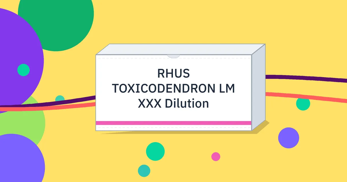 Symbolbild: Packung mit der Aufschrift RHUS TOXICODENDRON LM XXX Dilution (PZN 02675676) – Verfügbarkeit und Bezug in Apotheken in Frankfurt am Main