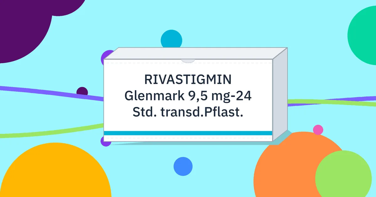 Symbolbild: Packung mit der Aufschrift RIVASTIGMIN Glenmark 9,5 mg-24 Std. transd.Pflast. (PZN 12353502) – Verfügbarkeit und Bezug in Apotheken in Frankfurt am Main