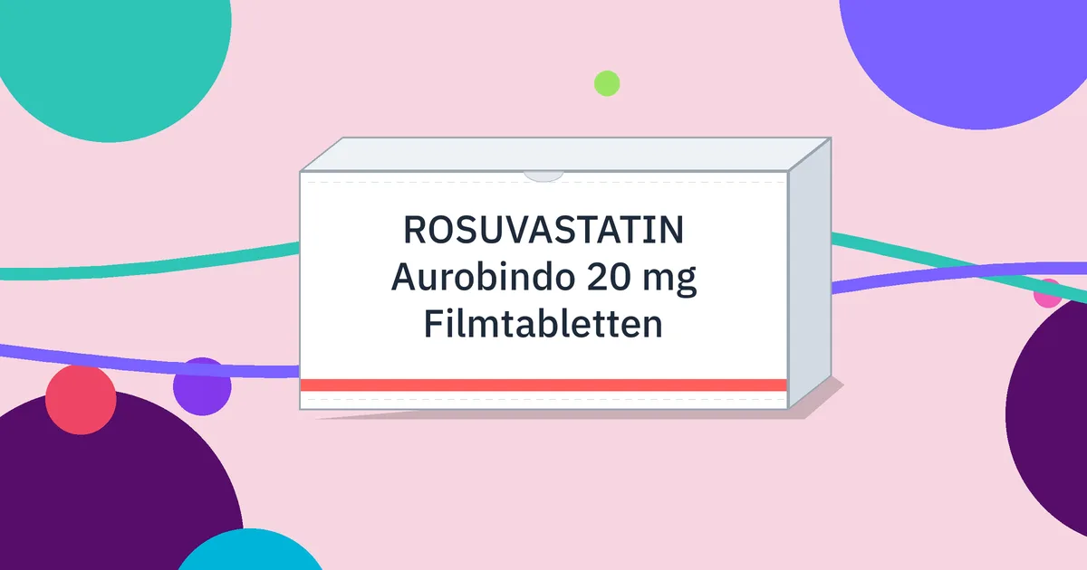 Symbolbild: Packung mit der Aufschrift ROSUVASTATIN Aurobindo 20 mg Filmtabletten (PZN 12868904) – Verfügbarkeit und Bezug in Apotheken in Frankfurt am Main