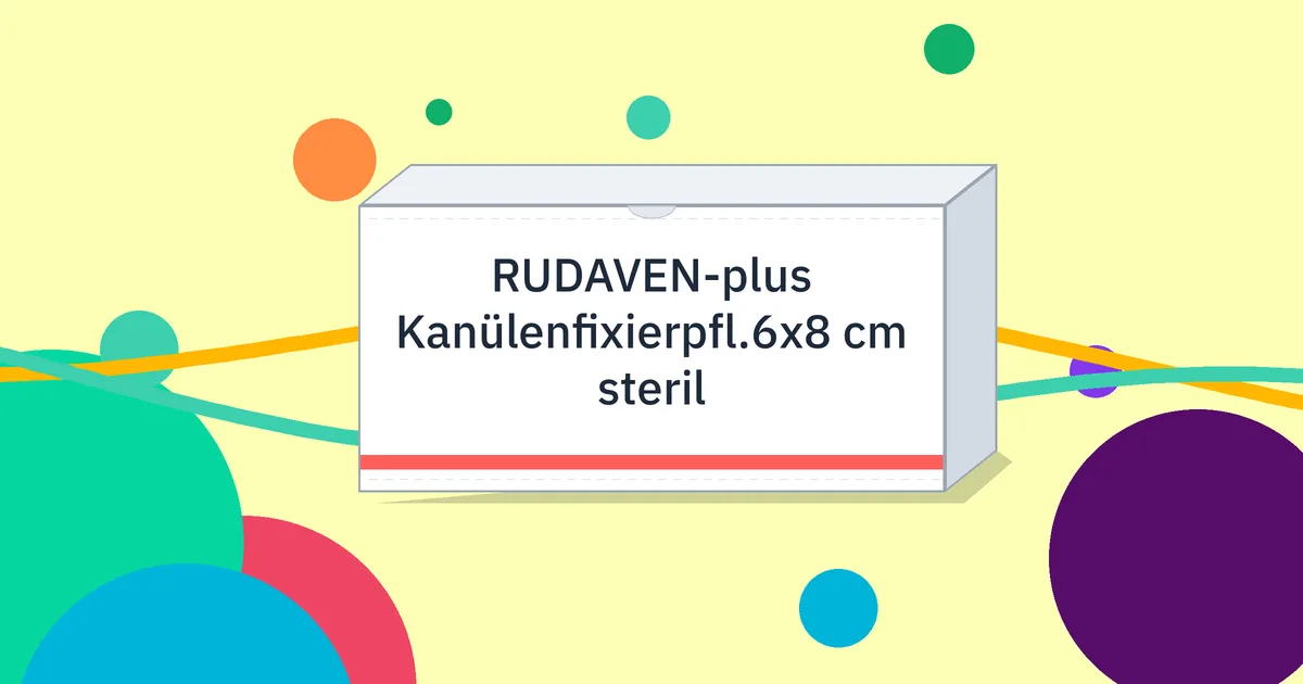 Symbolbild: Packung mit der Aufschrift RUDAVEN-plus Kanülenfixierpfl.6x8 cm steril (PZN 09430989) – Verfügbarkeit und Bezug in Apotheken in Frankfurt am Main