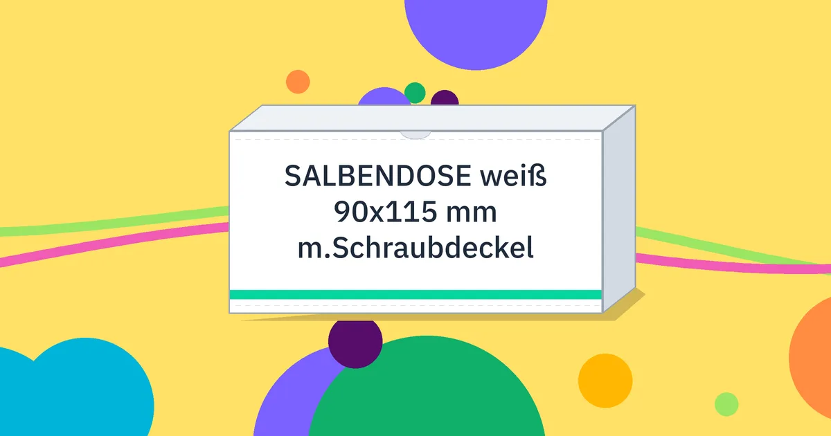Symbolbild: Packung mit der Aufschrift SALBENDOSE weiß 90x115 mm m.Schraubdeckel (PZN 10402277) – Verfügbarkeit und Bezug in Apotheken in Frankfurt am Main