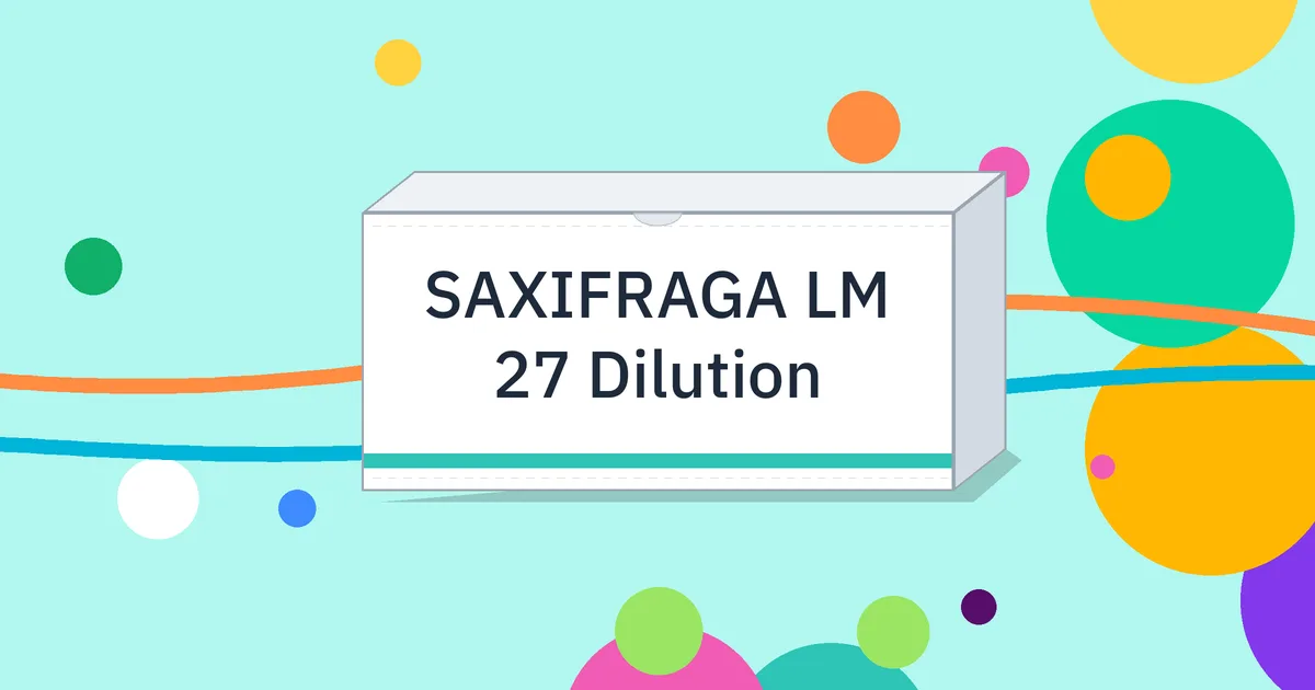 Symbolbild: Packung mit der Aufschrift SAXIFRAGA LM 27 Dilution (PZN 13688676) – Verfügbarkeit und Bezug in Apotheken in Frankfurt am Main