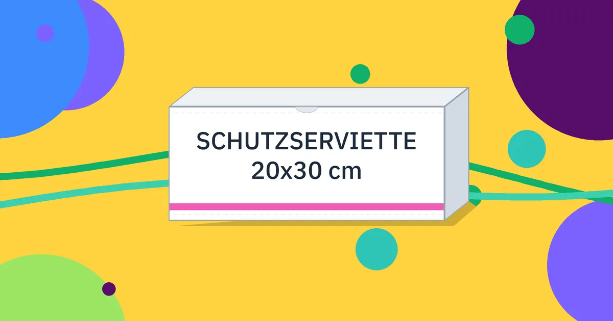 Symbolbild: Packung mit der Aufschrift SCHUTZSERVIETTE 20x30 cm (PZN 12724401) – Verfügbarkeit und Bezug in Apotheken in Frankfurt am Main