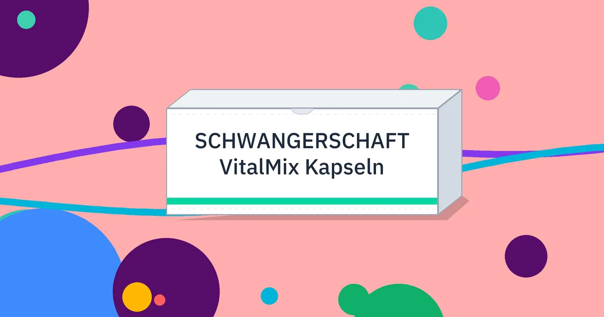 Symbolbild: Packung mit der Aufschrift SCHWANGERSCHAFT VitalMix Kapseln (PZN 19099656) – Verfügbarkeit und Bezug in Apotheken in Frankfurt am Main